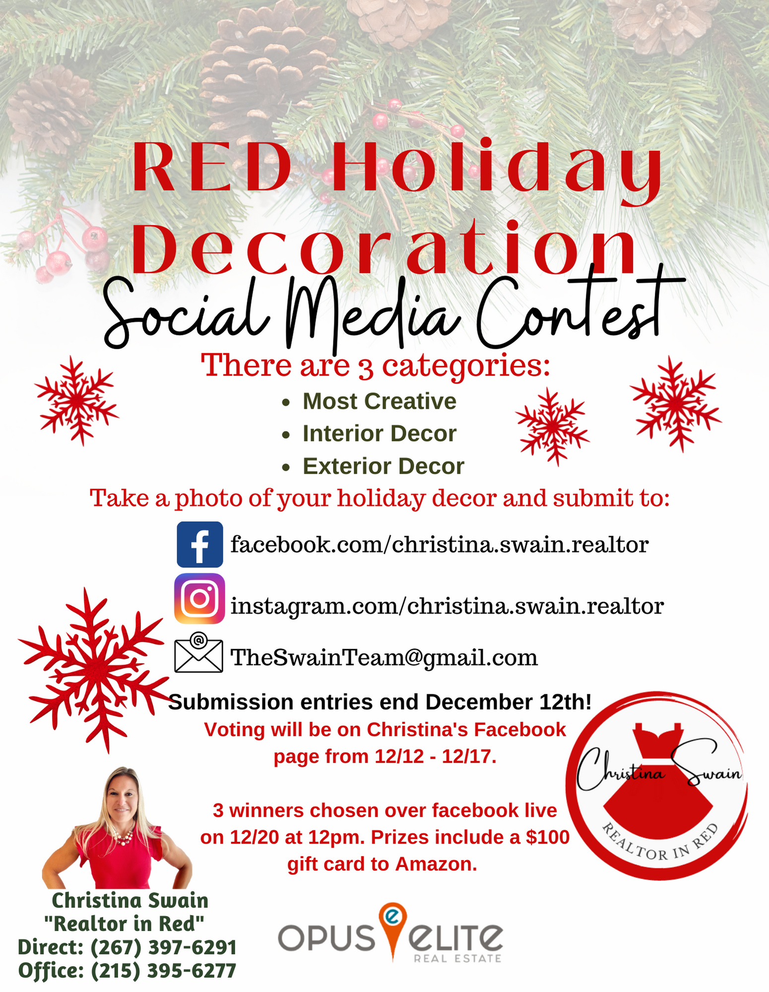 Red Holiday Decoration Contest - Senior Living Options - 55+