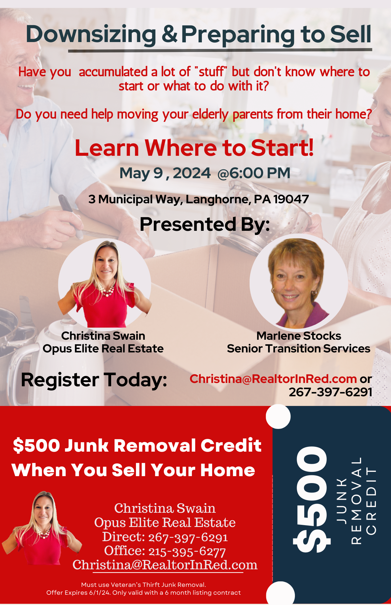 Downsizing Class middletown Ad - Senior Living Options - 55+